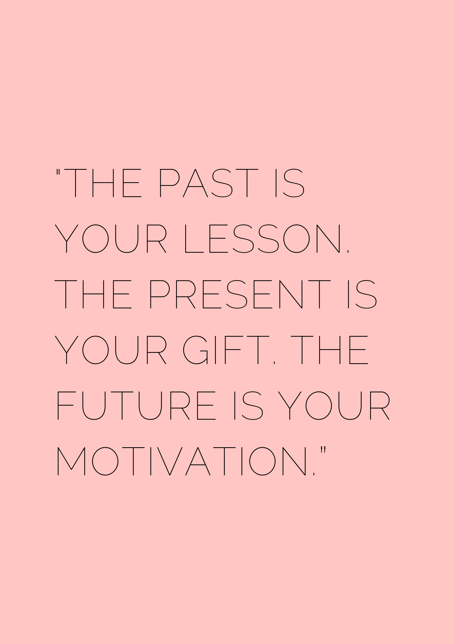 The past is your lesson. The present is your gift. The future is your ...